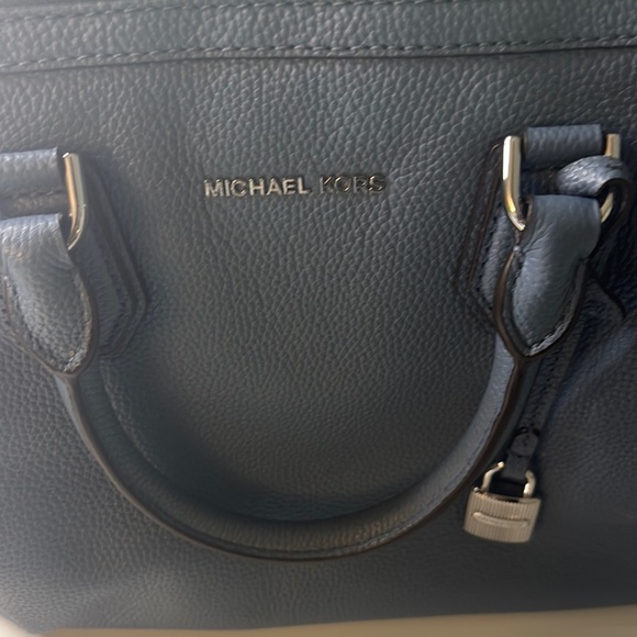 Michael Kors | Bags | Michael Kors Blue Leather Handbag | Poshmark
